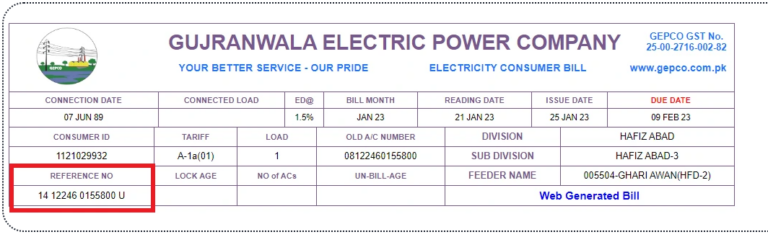 GEPCO Online Bill Check By CNIC April 2025 Duplicate Bill