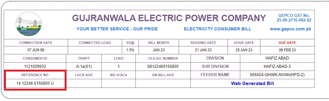 GEPCO Online Bill Check By CNIC April 2025 Duplicate Bill
